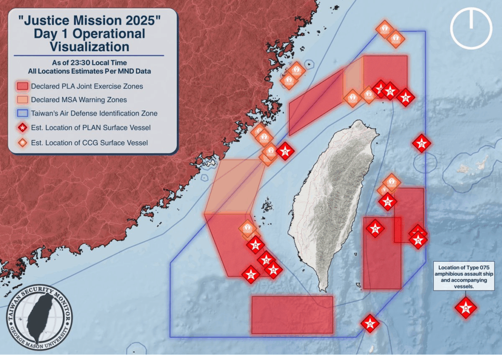 Visualization: “Justice Mission 2025” Operations, Day 1 - Taiwan ...